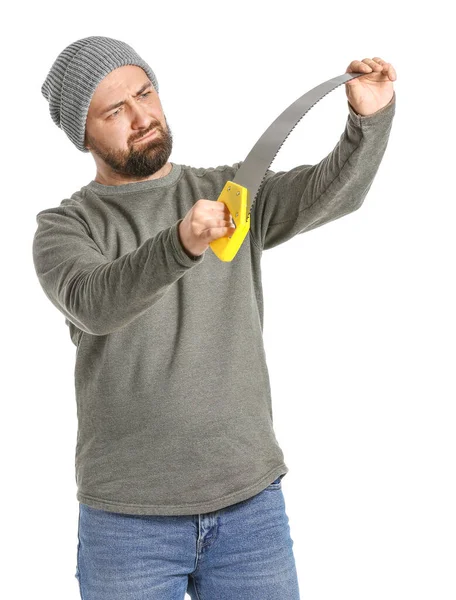 Handsome Lumberjack White Background — Stock Photo © serezniy #390935874