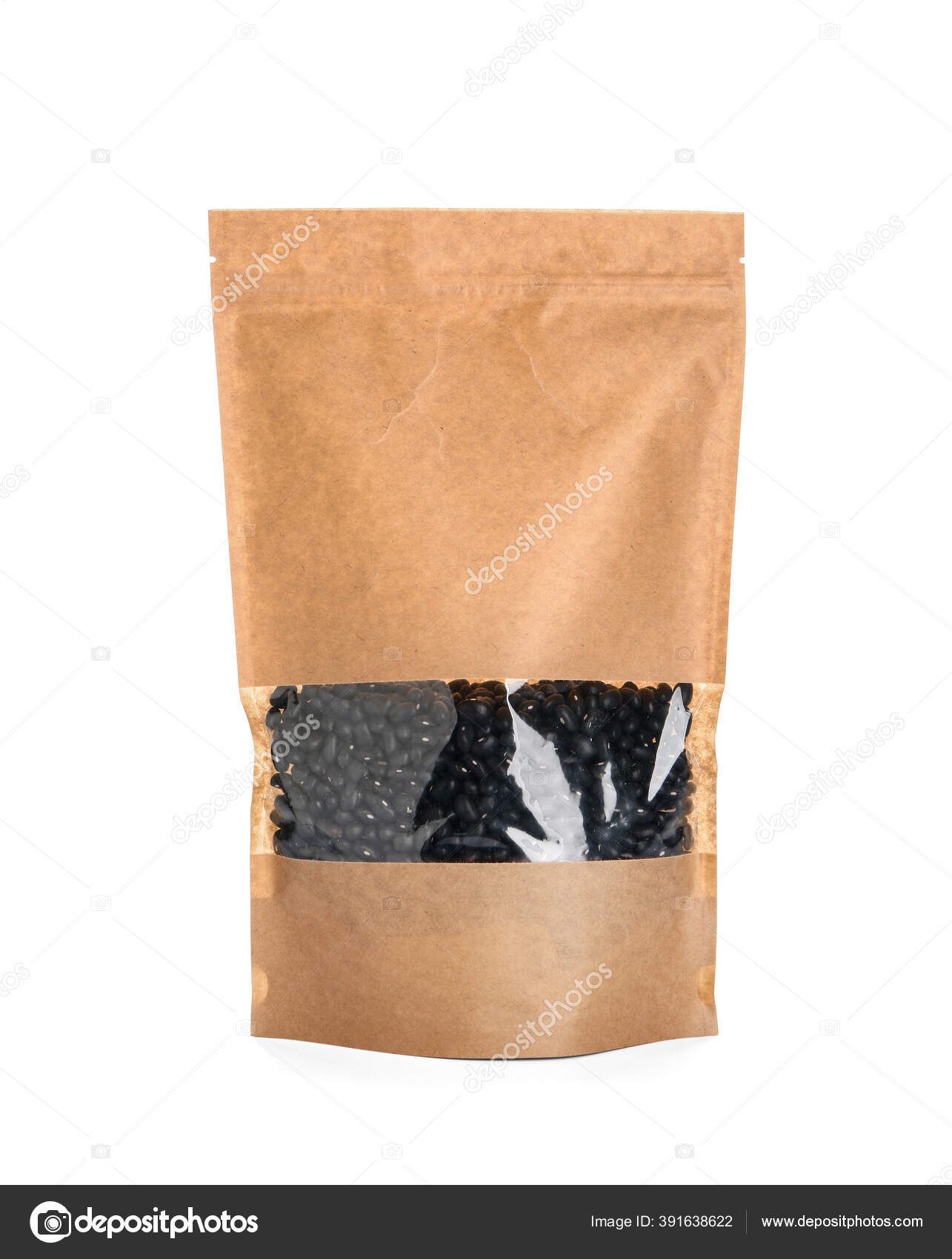 Bag Raw Beans White Background — Stock Photo © serezniy #391638622