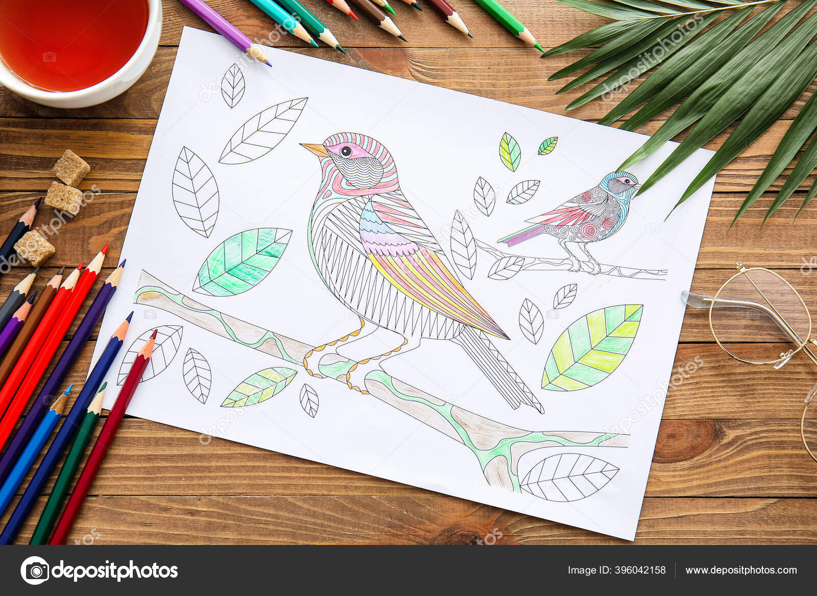 Composition Coloring Picture Table — Stock Photo © serezniy #396042158