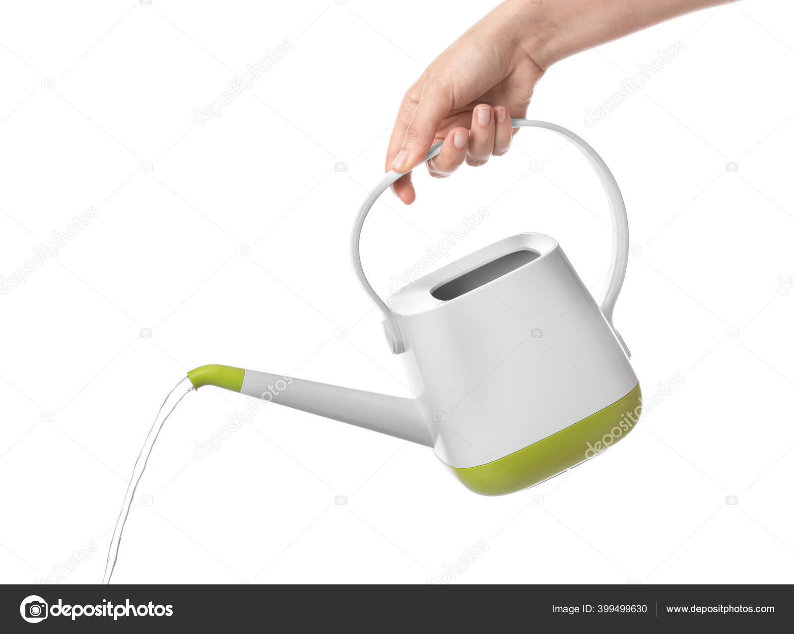 Hand Watering Can White Background Stock Photo by ©serezniy 399499630