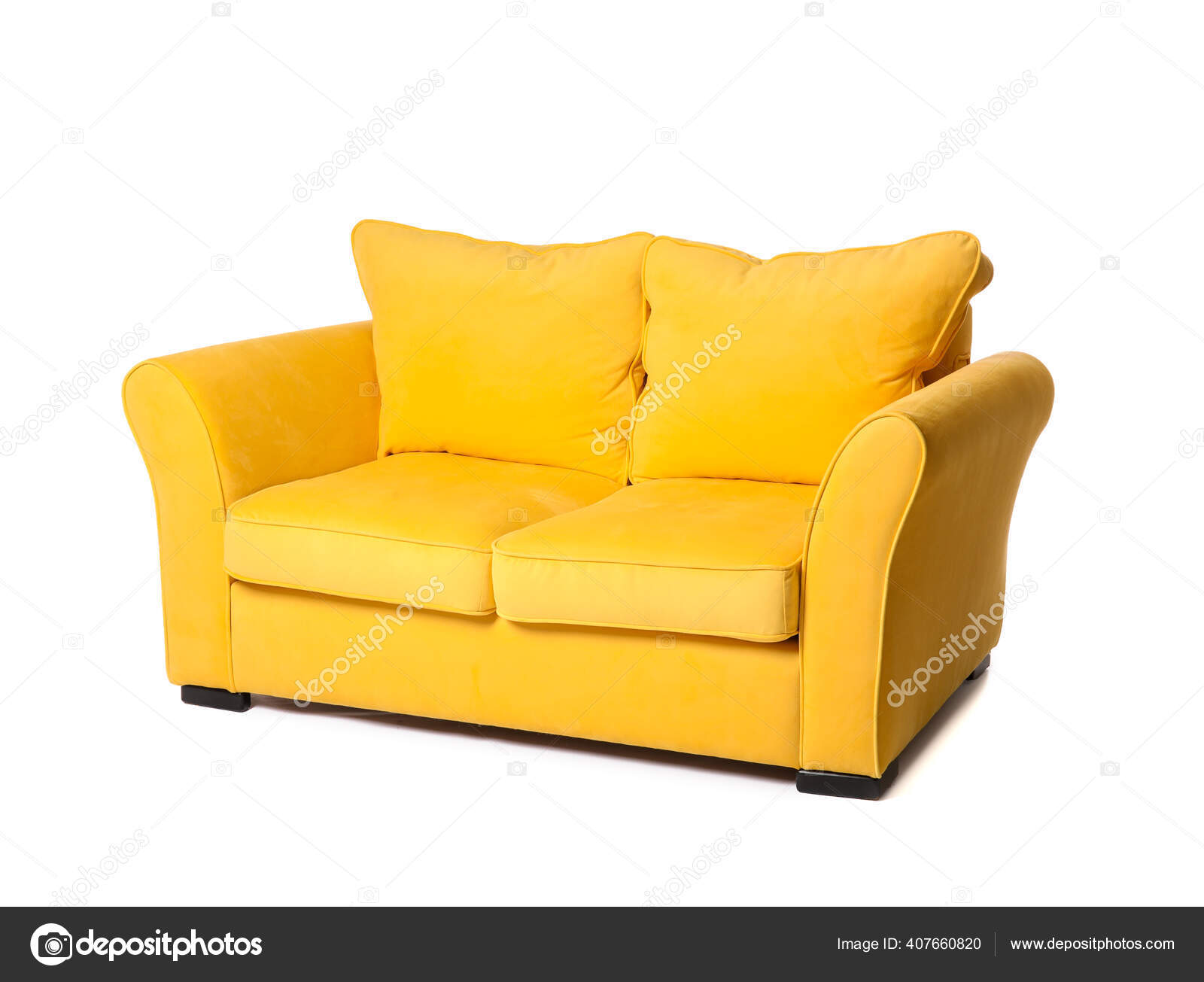 Stylish Sofa White Background — Stock Photo © serezniy #407660820