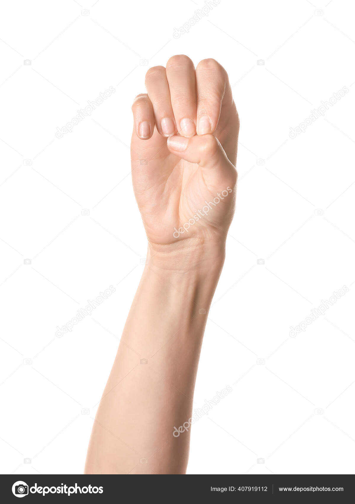Hand Showing Letter White Background Sign Language Alphabet Stock Photo ...