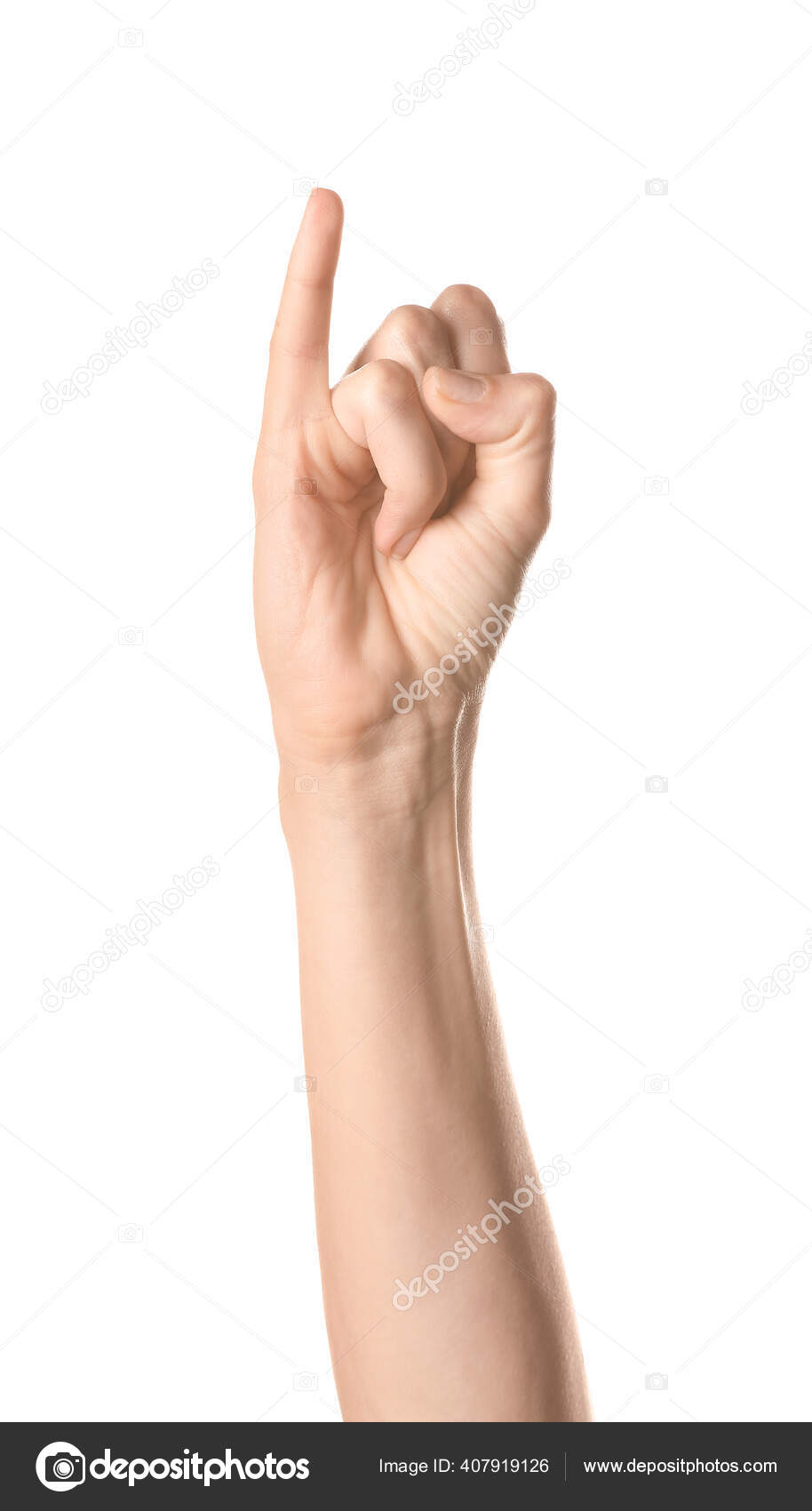 Mano Mostrando Letra Sobre Fondo Blanco Alfabeto Del Lenguaje Señas ...