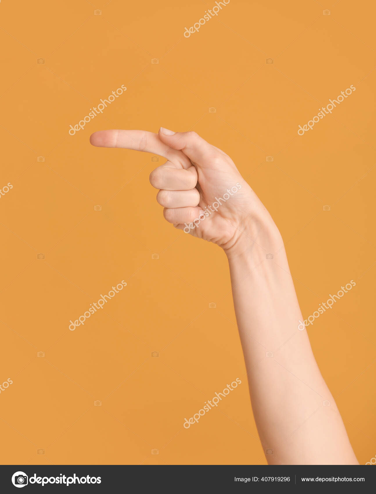 Hand Showing Letter Color Background Sign Language Alphabet — Stock ...