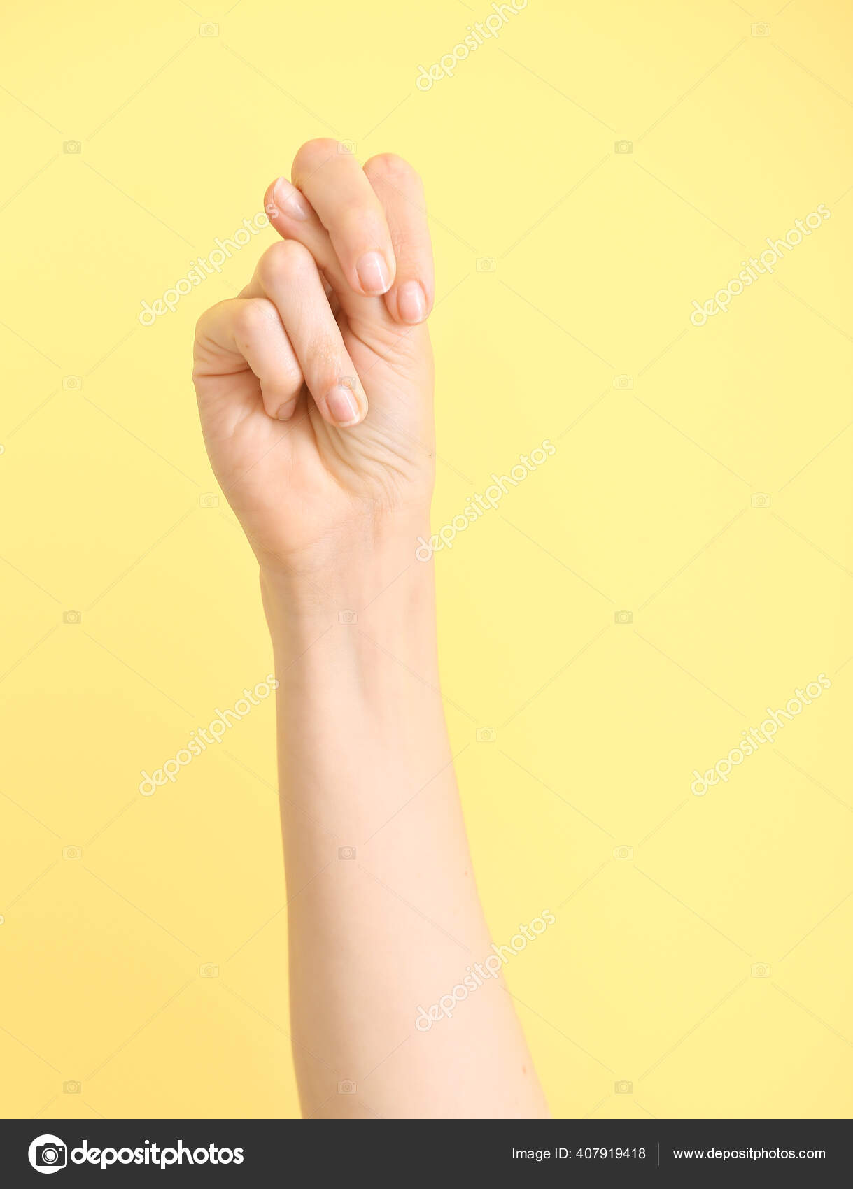 Hand Showing Letter Color Background Sign Language Alphabet Stock Photo ...