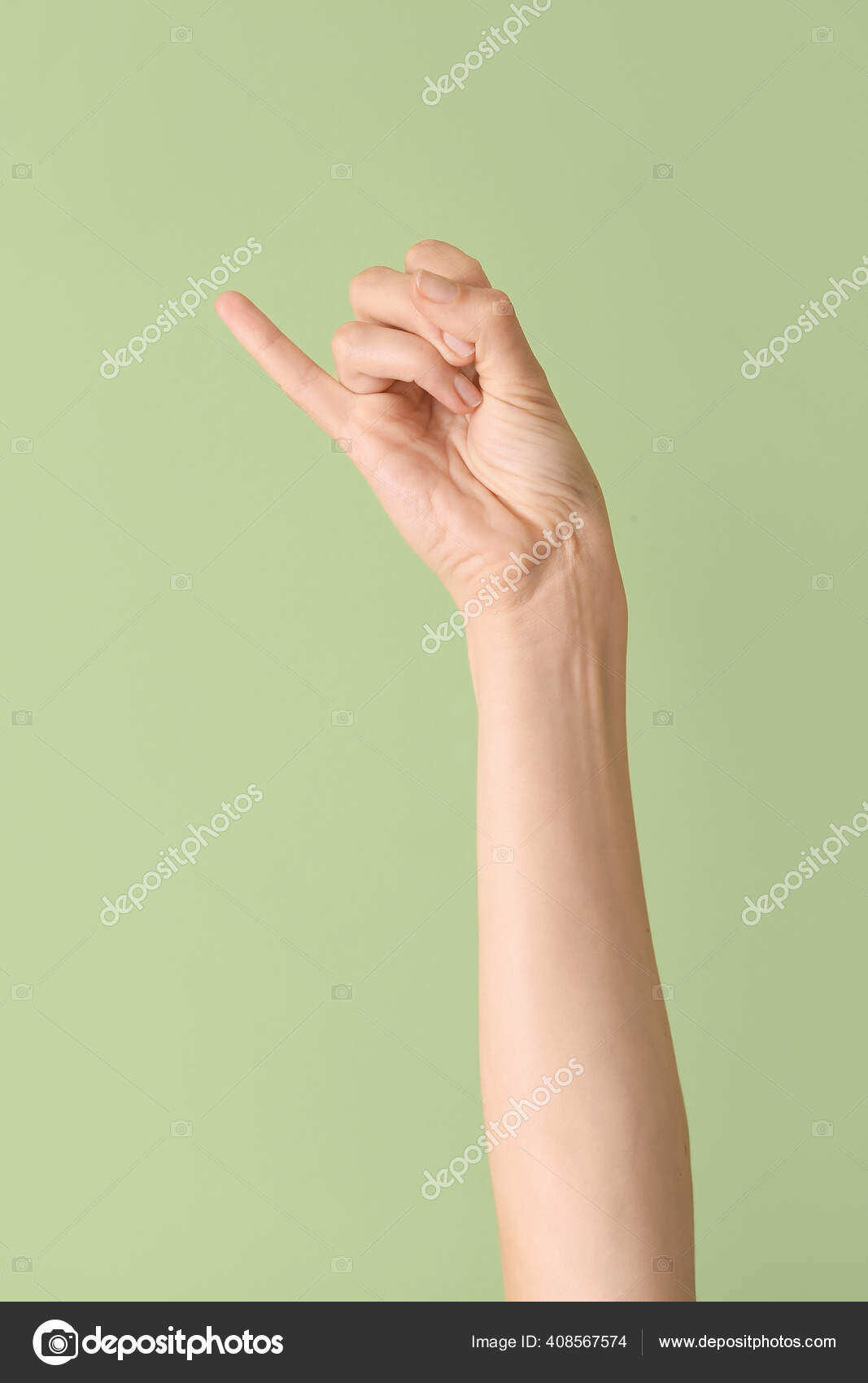 Mano Mostrando Letra Sobre Fondo Color Alfabeto Del Lenguaje Señas ...