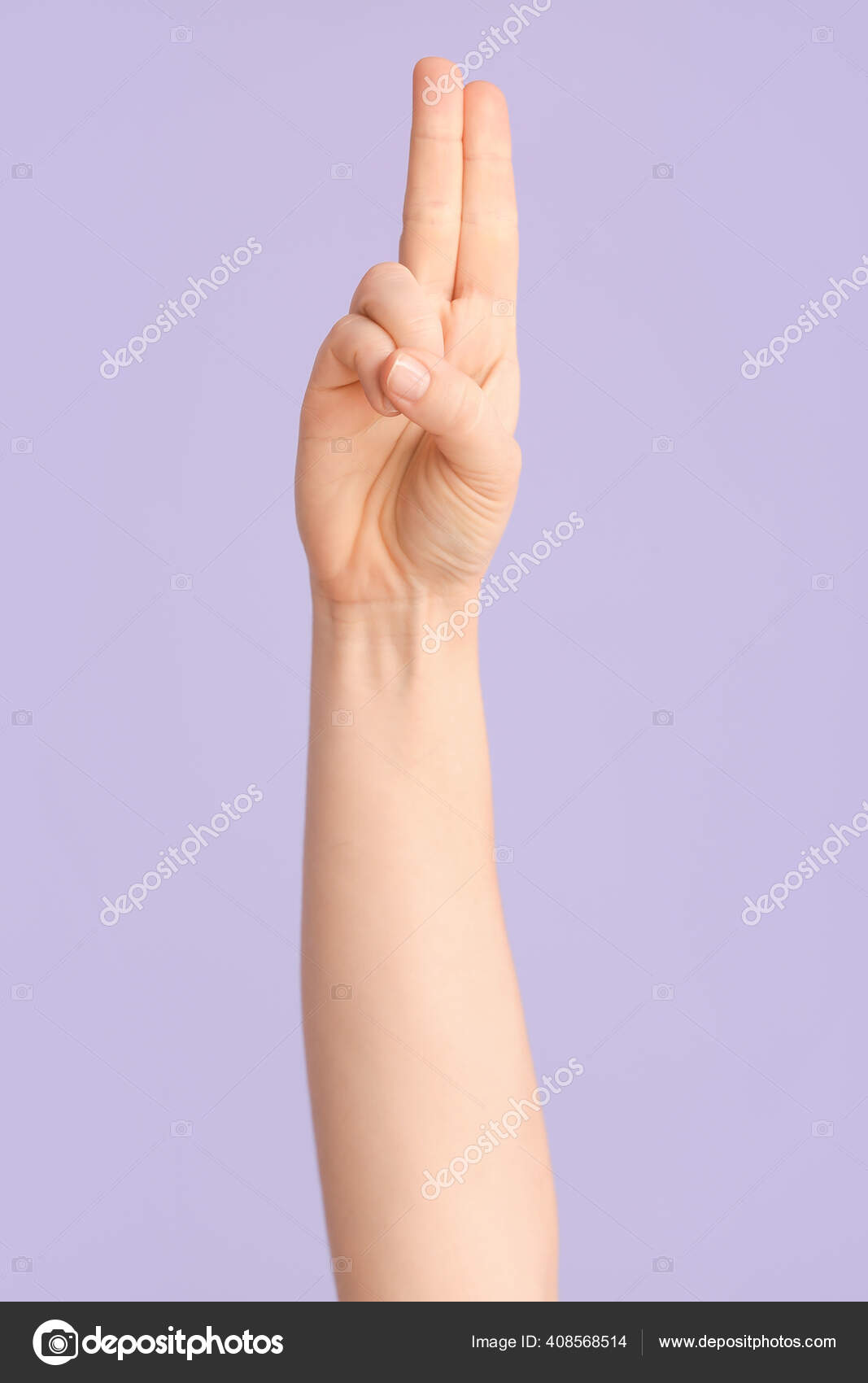 Hand Showing Letter Color Background Sign Language Alphabet — Stock ...