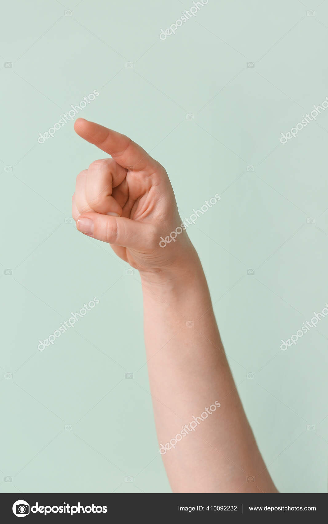 Mano Que Muestra Letra Sobre Fondo Color Alfabeto Del Lenguaje — Foto ...