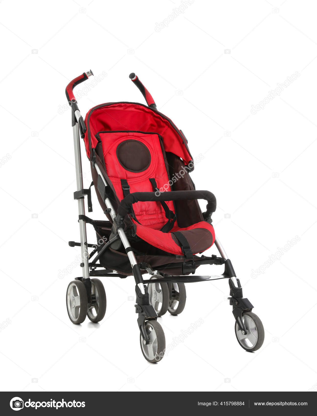 Poussette Bébé Moderne Sur Fond Blanc image libre de droit par serezniy ...