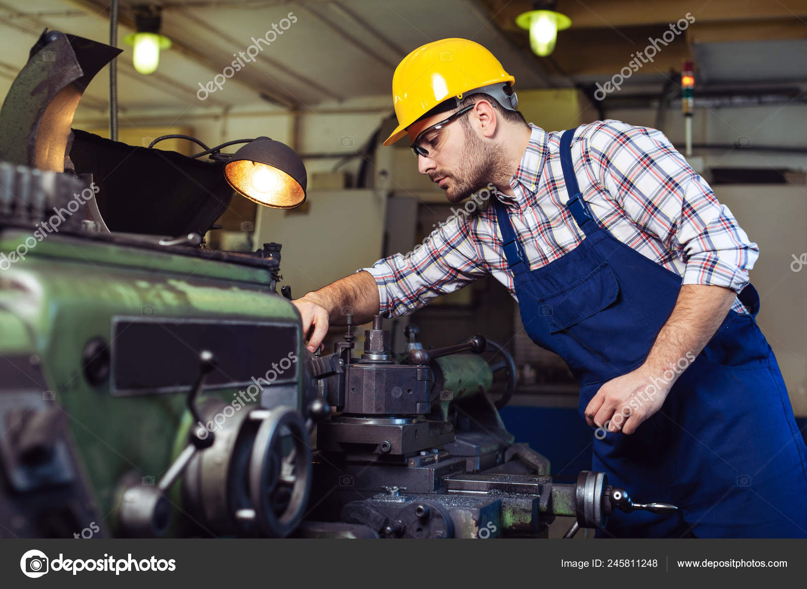 Engineer Working Lathe Stock Photo by ©zorandim 245811248