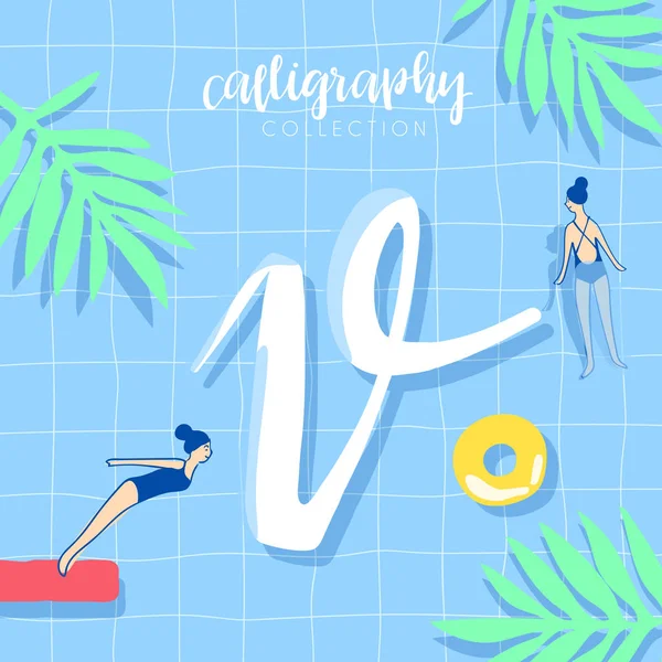Pool font imágenes de stock de arte vectorial | Depositphotos