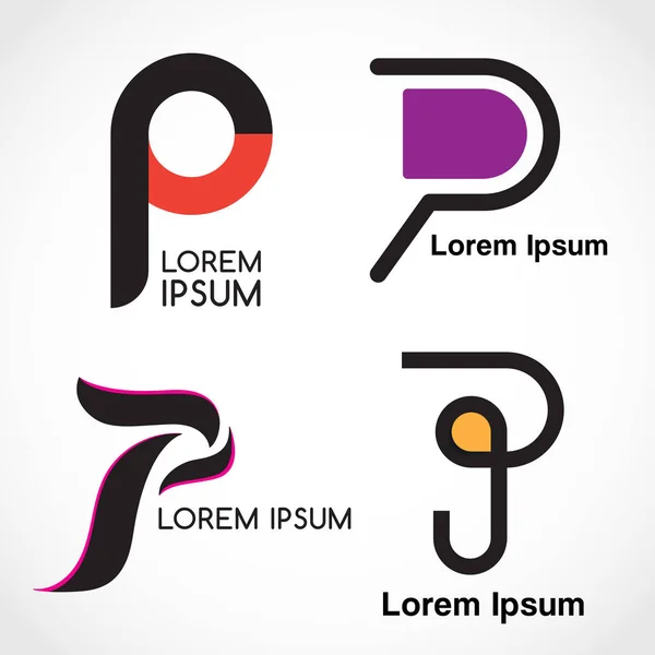 Alphabet Logo Design Template Isolated White Background Vector ...