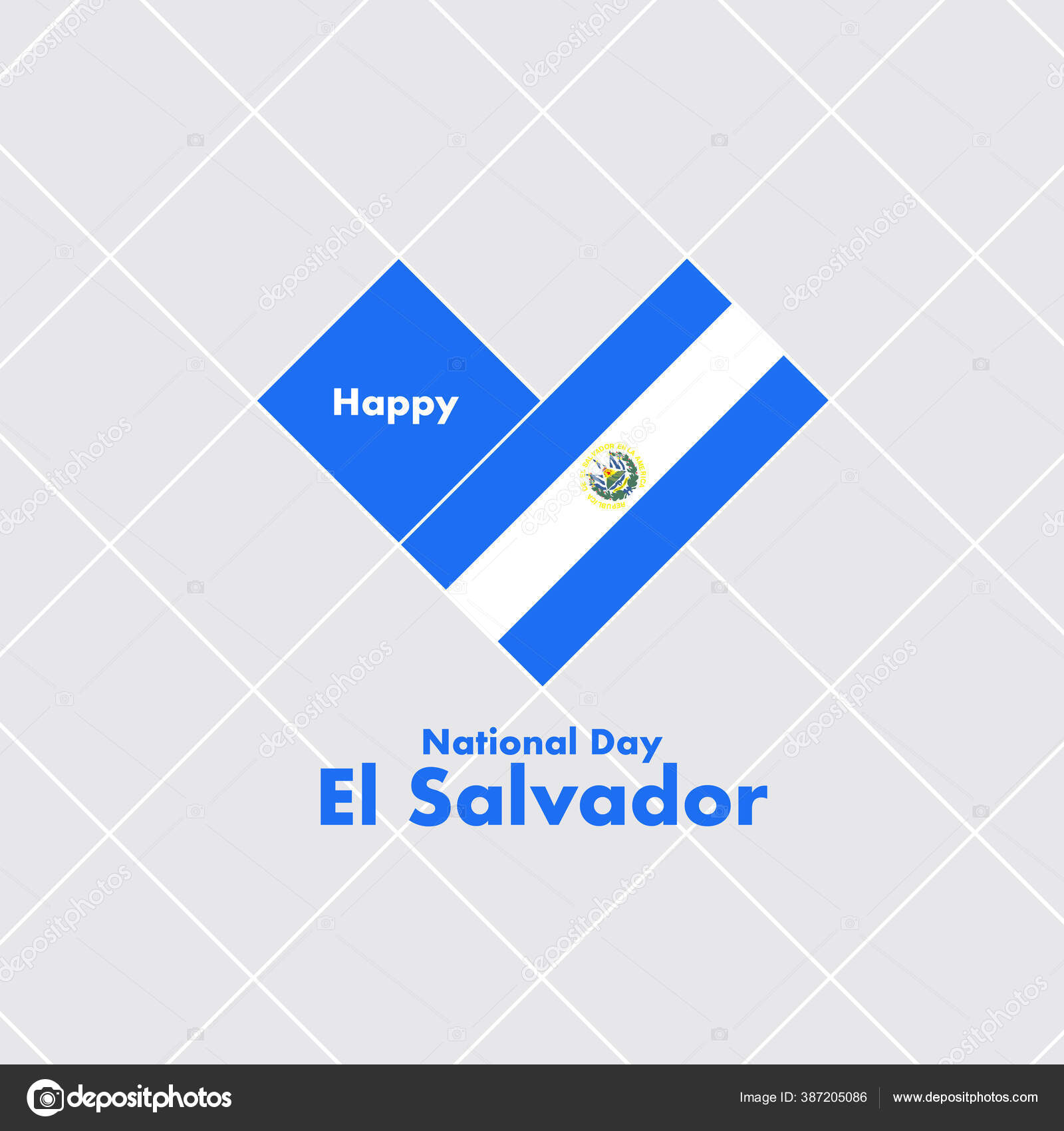 National Day Card Template Heart Shaped Flag Vector Illustration Stock ...