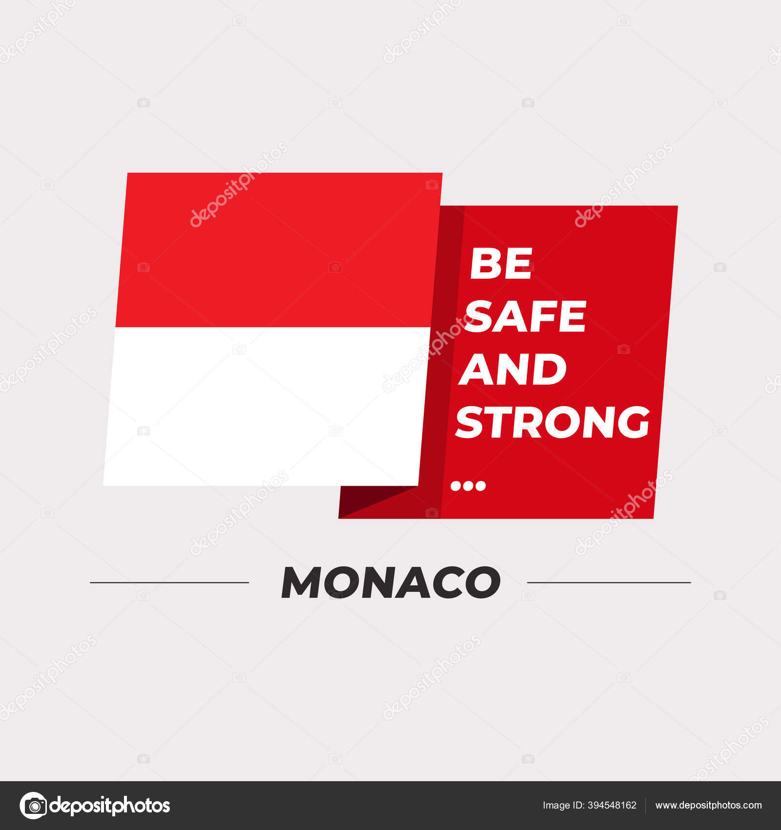 National Flag Icon Encouraging Message Isolated Light Grey Background ...