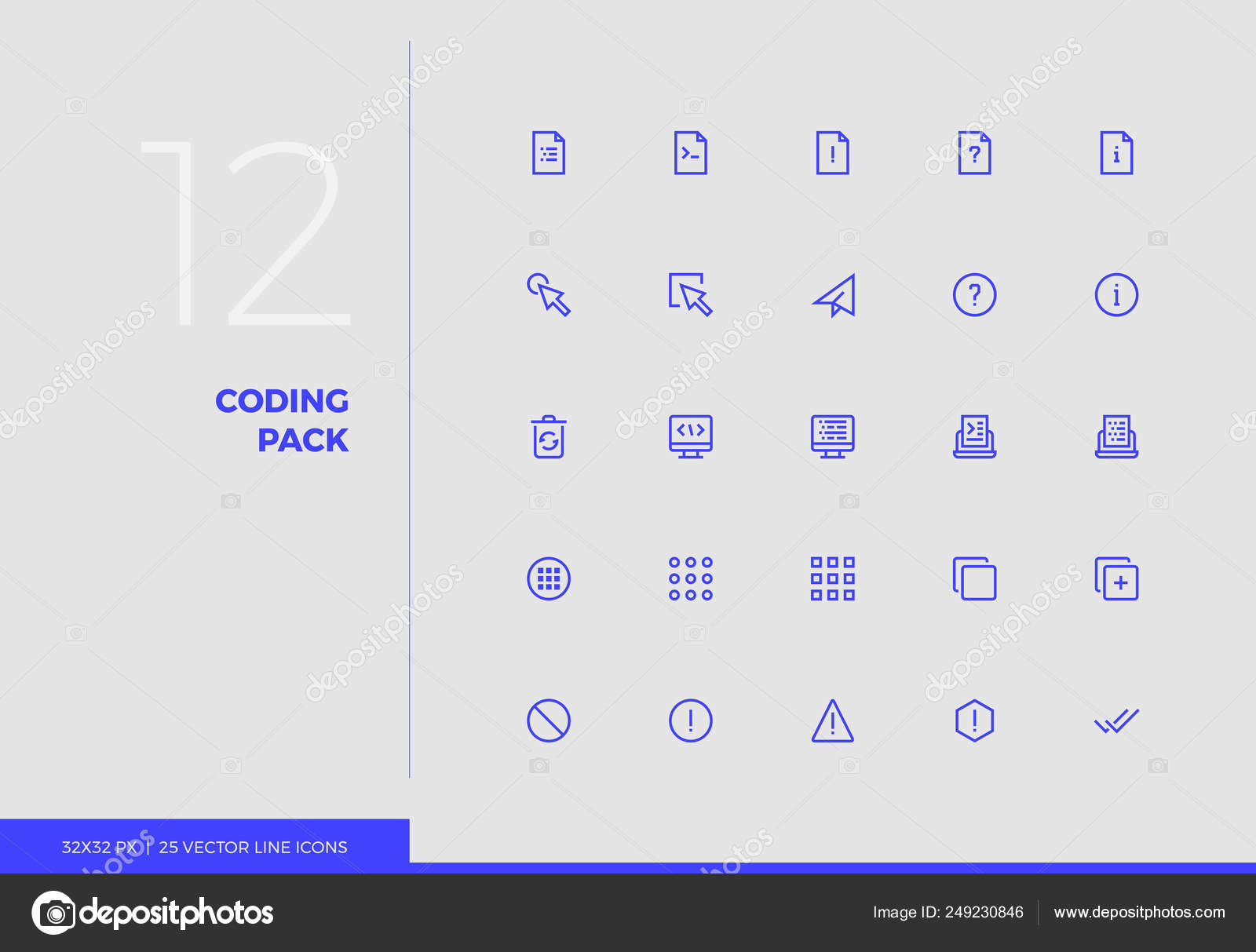 Vector Line Icons Coding Pack Stock Vector Image by ©bloomua #249230846