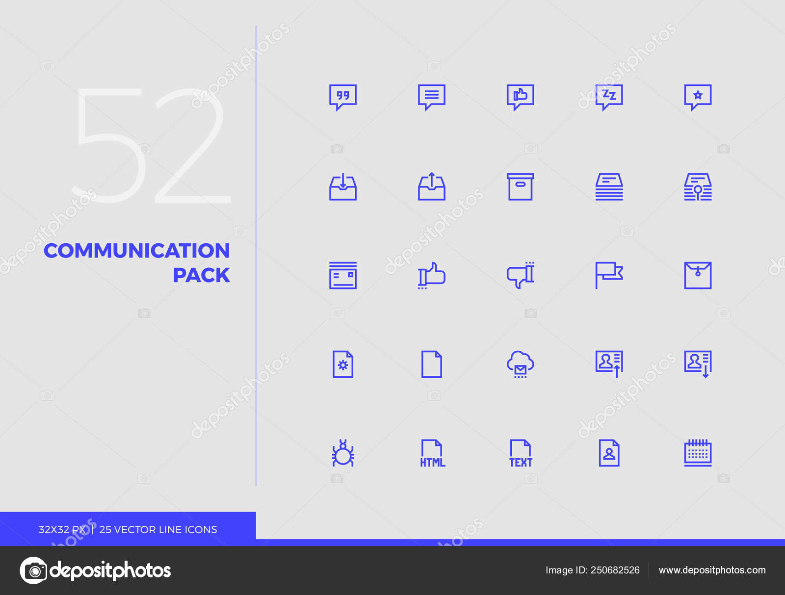 Vector Line Icons Communication Pack Stock Vector Image by ©bloomua ...