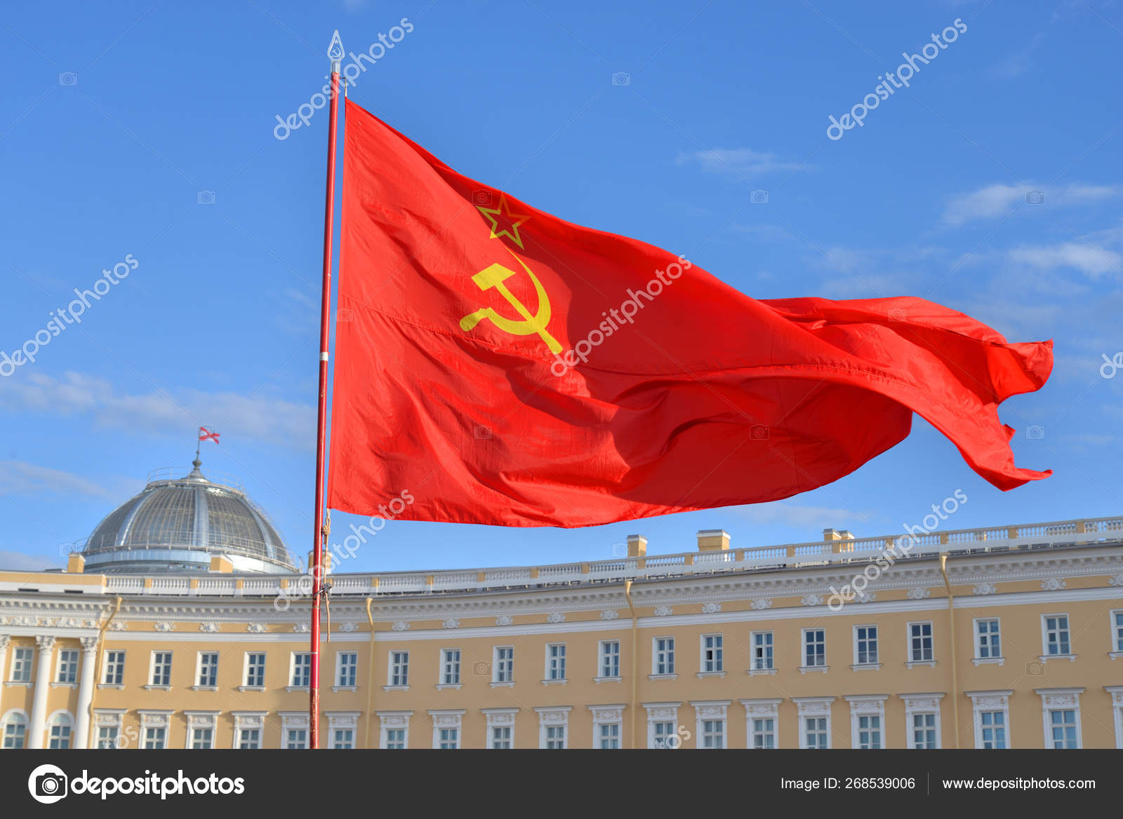 Red soviet flag. Stock Photo by ©konstsem 268539006