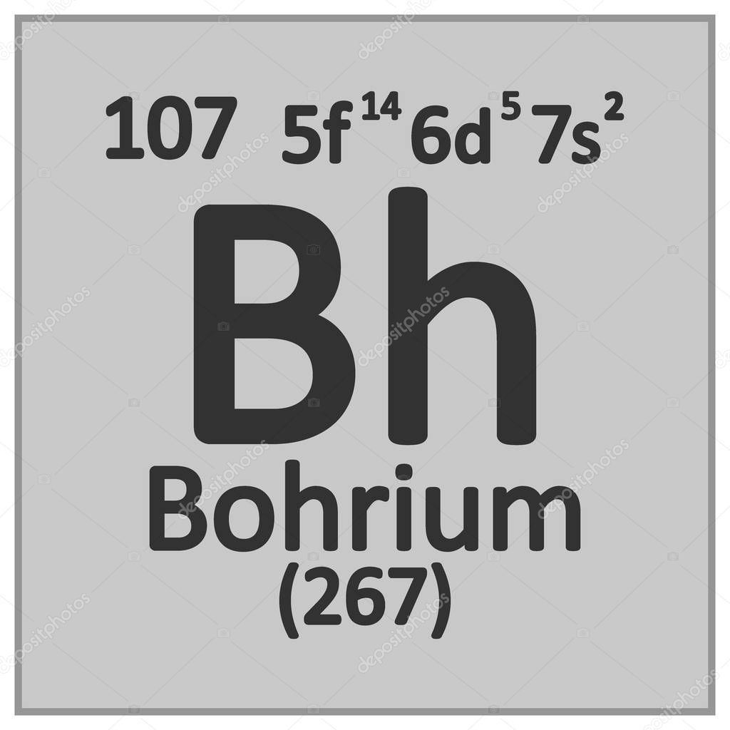 Elemento tabla periódica icono de bohrio. 2022