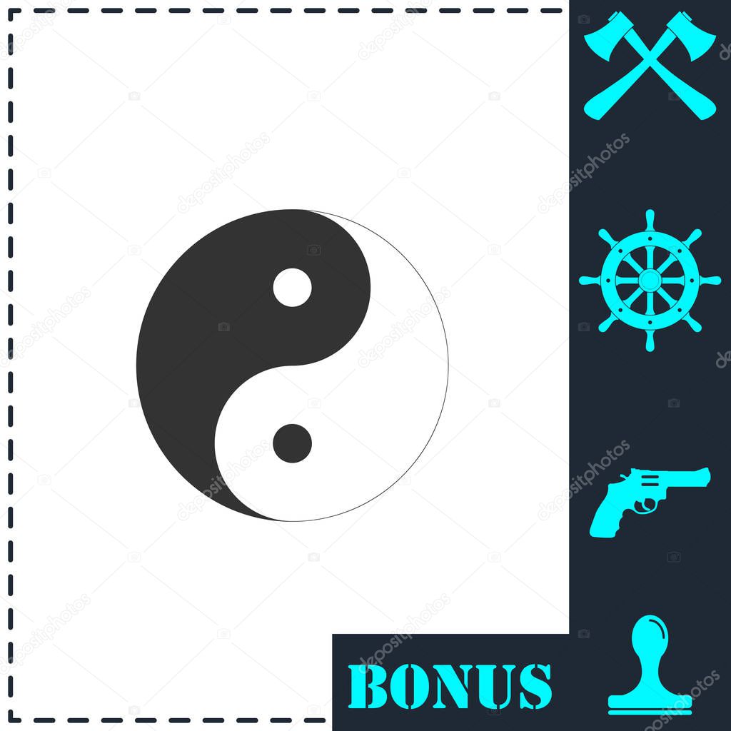 Icono de Yin Yang plano. Símbolo de vector simple e icono de ... Icono de Yin Yang plano. Símbolo de vector simple e icono de ...