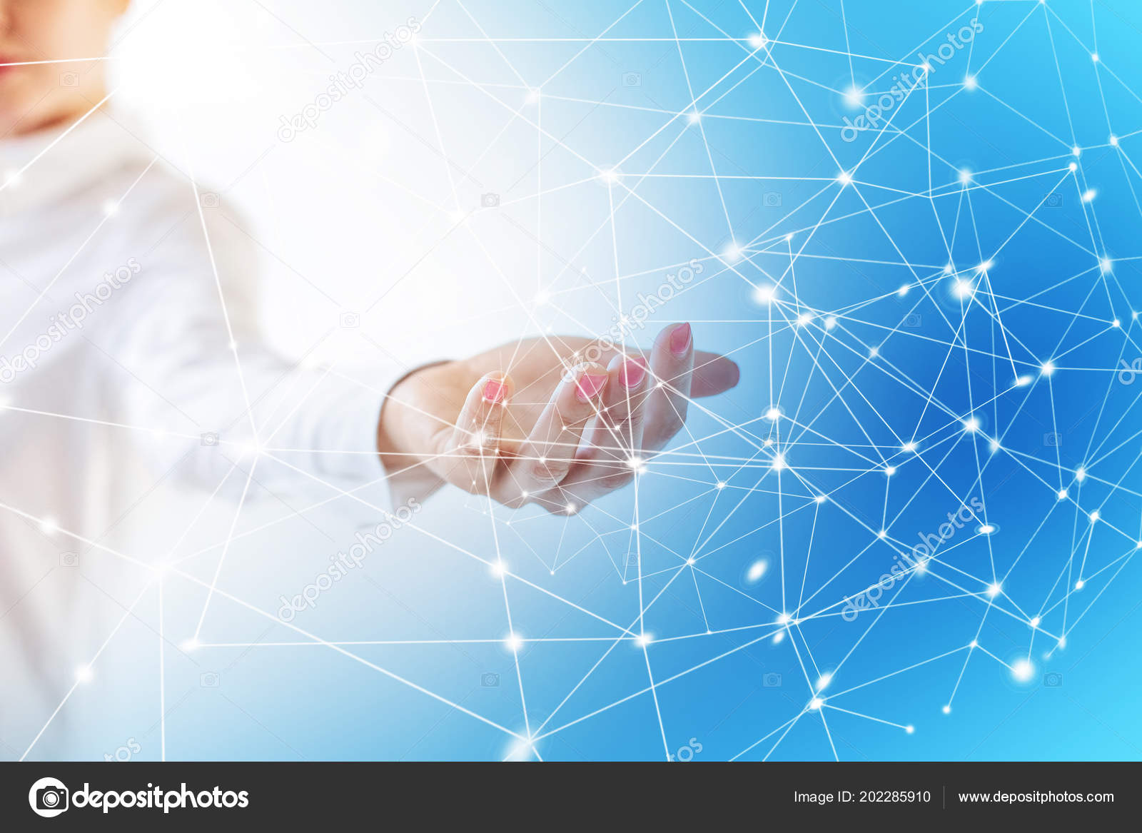 Internet, Web, Communications and Rays in hands. Best Internet Concept ...