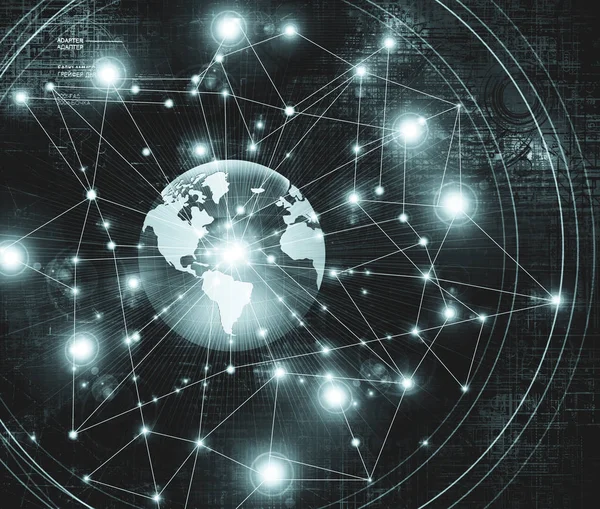 Best Internet Concept of global business. Globe, glowing lines on ...