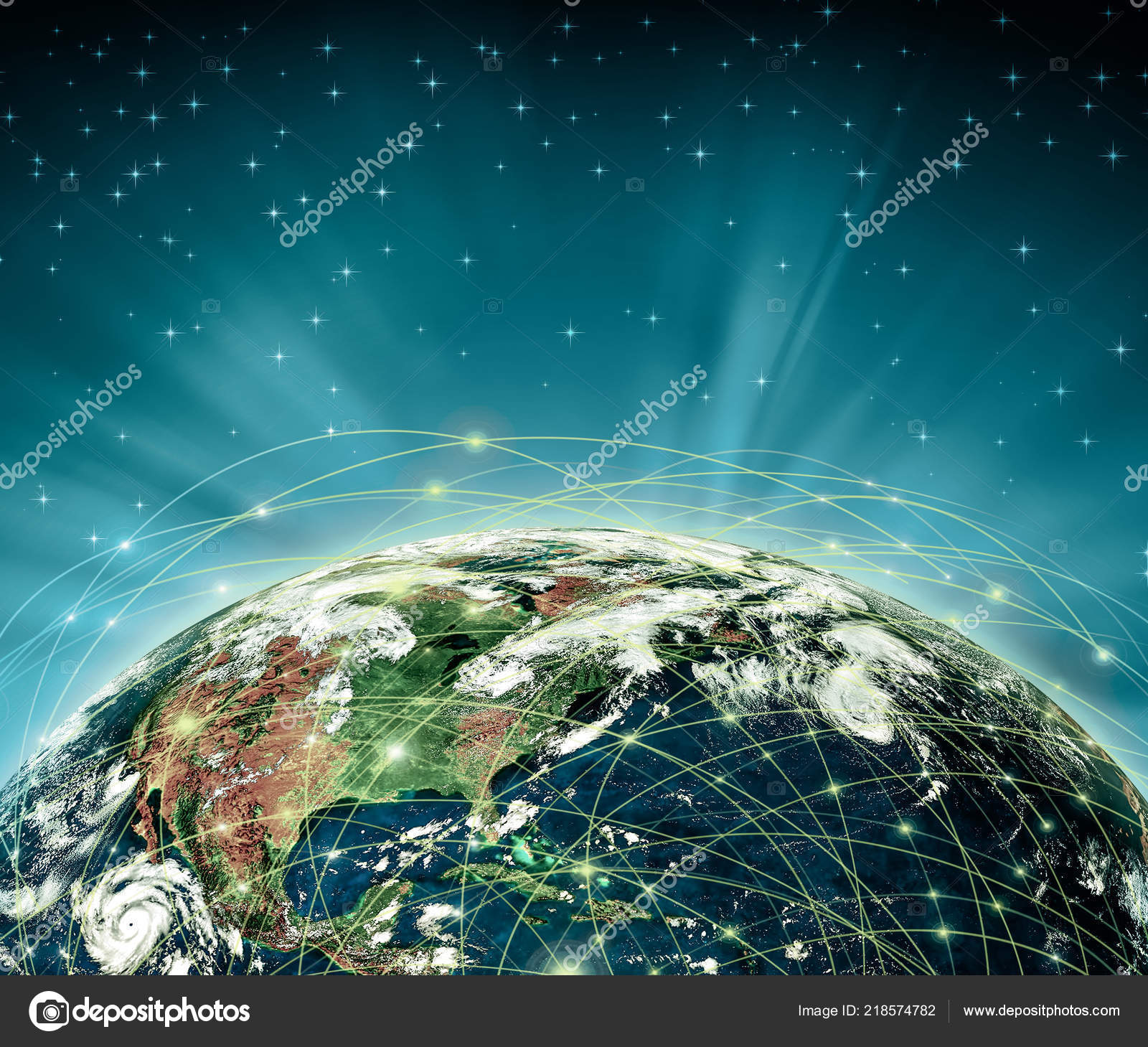Earth from Space. Best Internet Concept of global business from ...