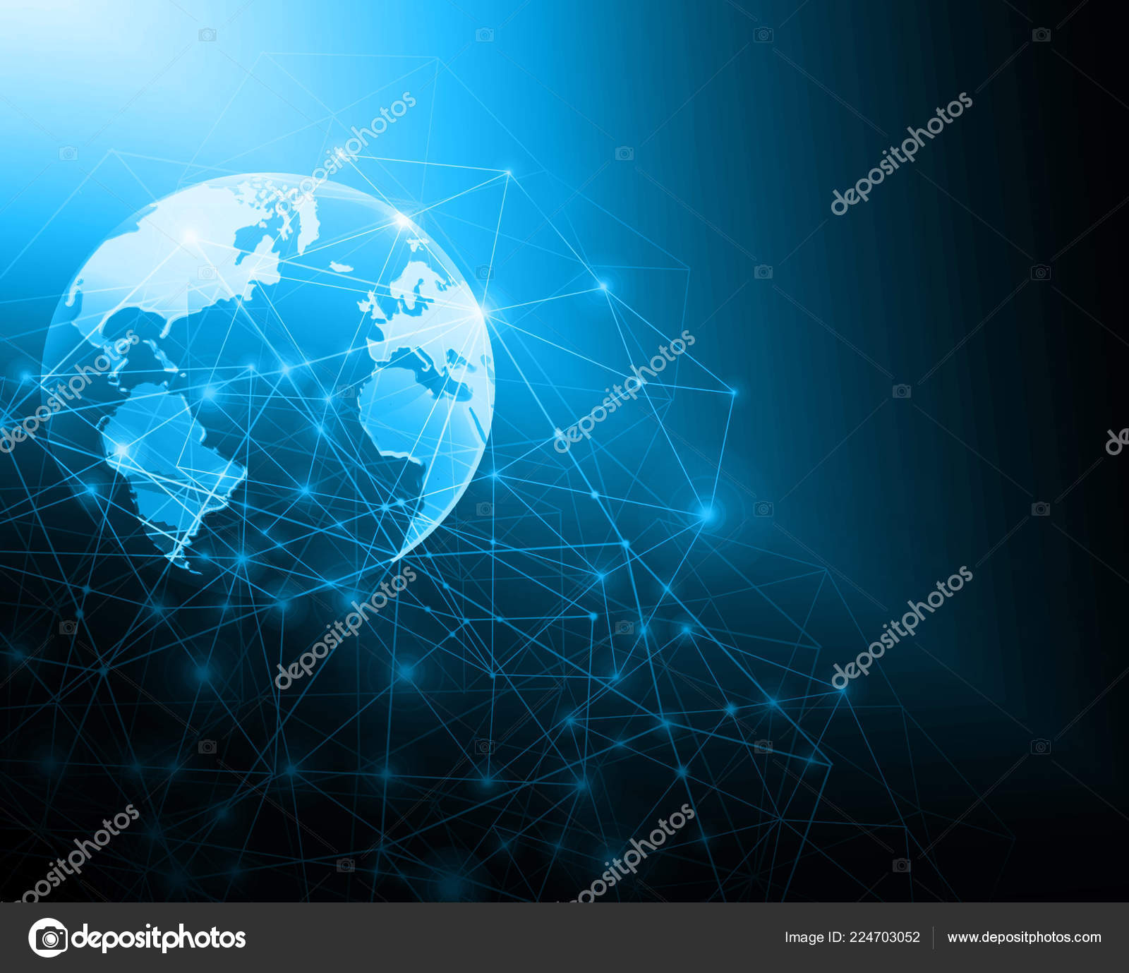 Bestes Internet-Konzept des globalen Geschäfts. Globus, glühende Linien ...