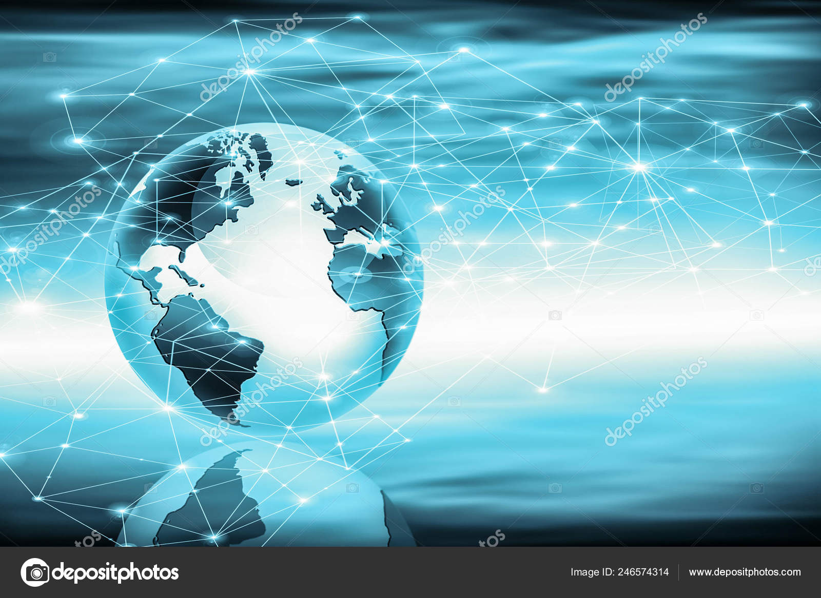 Best Internet Concept of global business. Globe, glowing lines on ...
