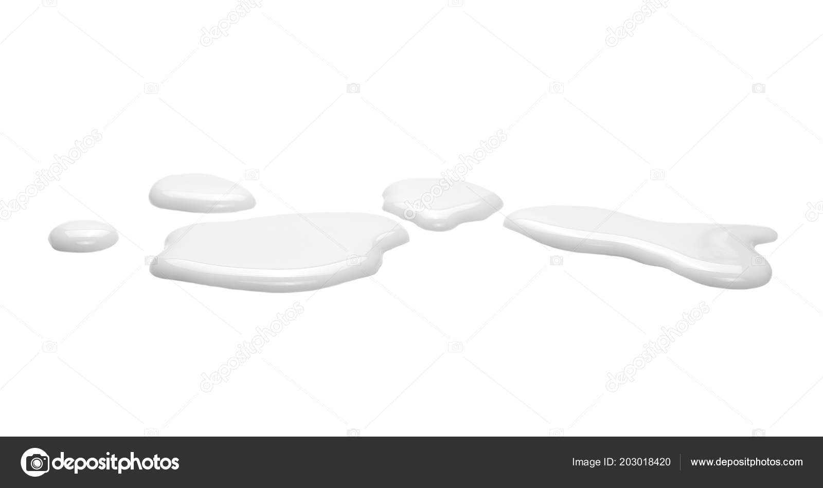 Spilled Milk Puddle Isolated White Background Texture Stock Photo by ...