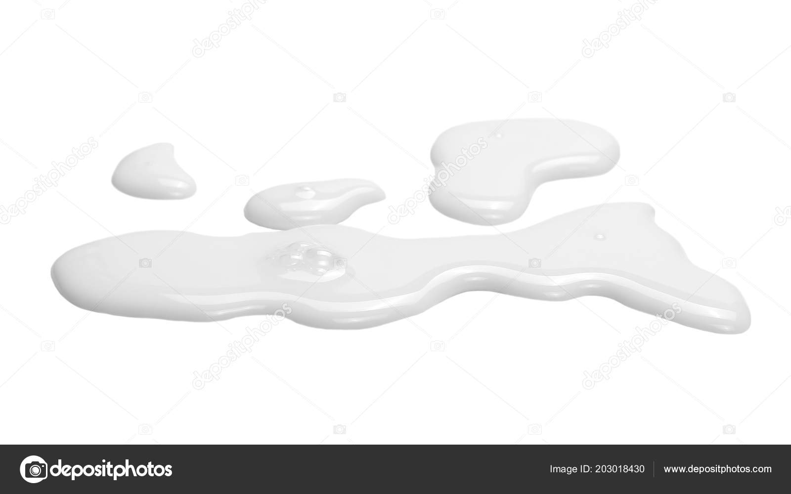 Spilled Milk Puddle Isolated White Background Texture Stock Photo by ...