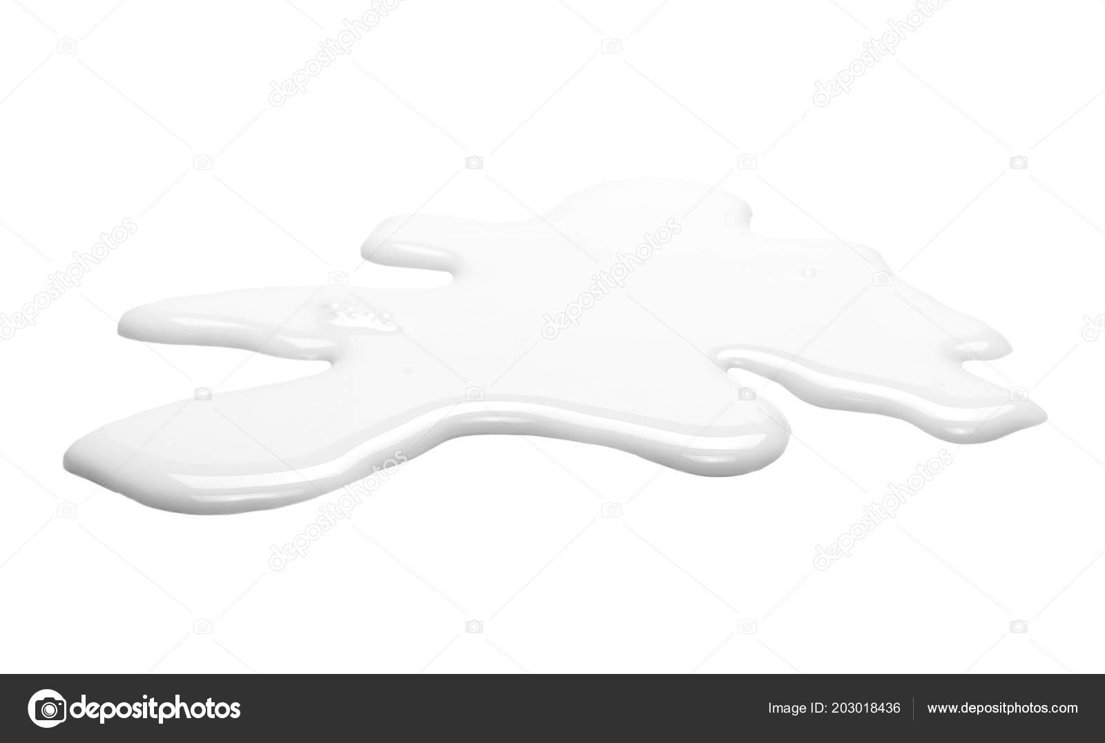 Spilled Milk Puddle Isolated White Background Texture Stock Photo by ...