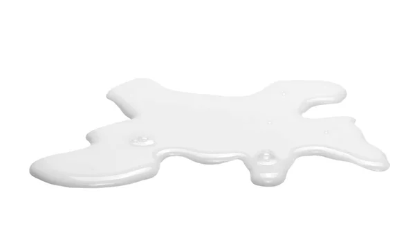 Spilled Milk Puddle Isolated White Background Texture Stock Photo by ...