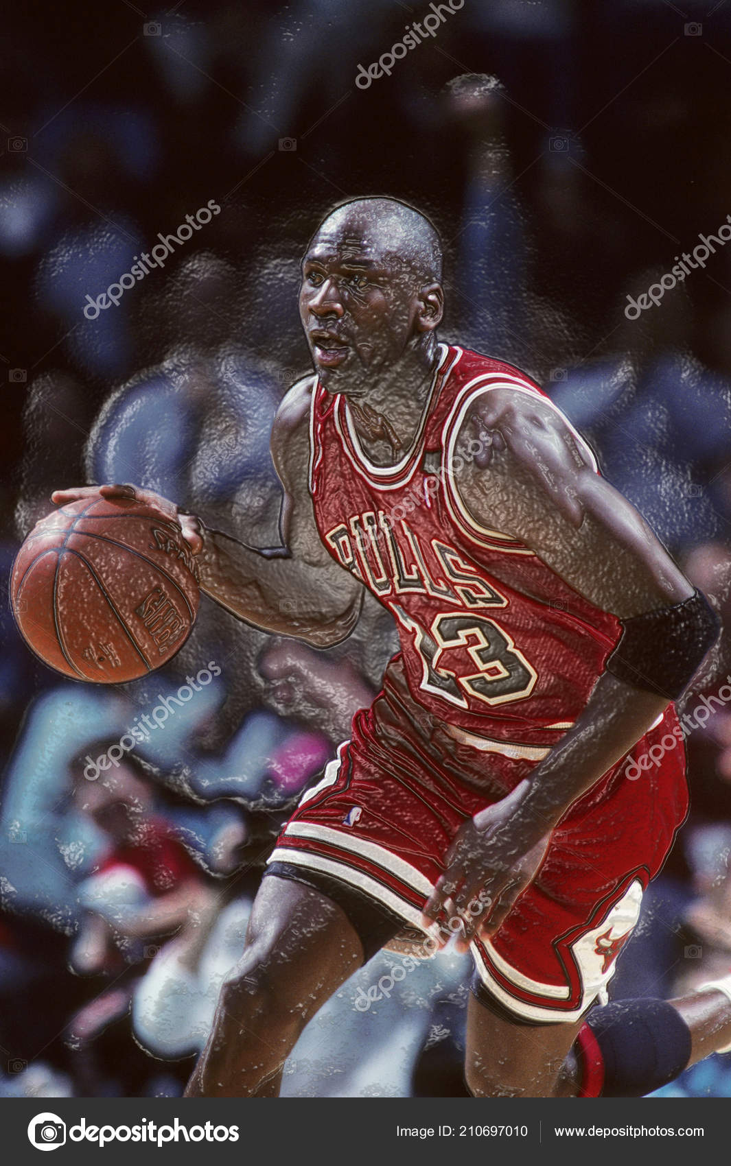 Michael Jordan Hall Fame Player Chicago Bulls Game Action Regular ...