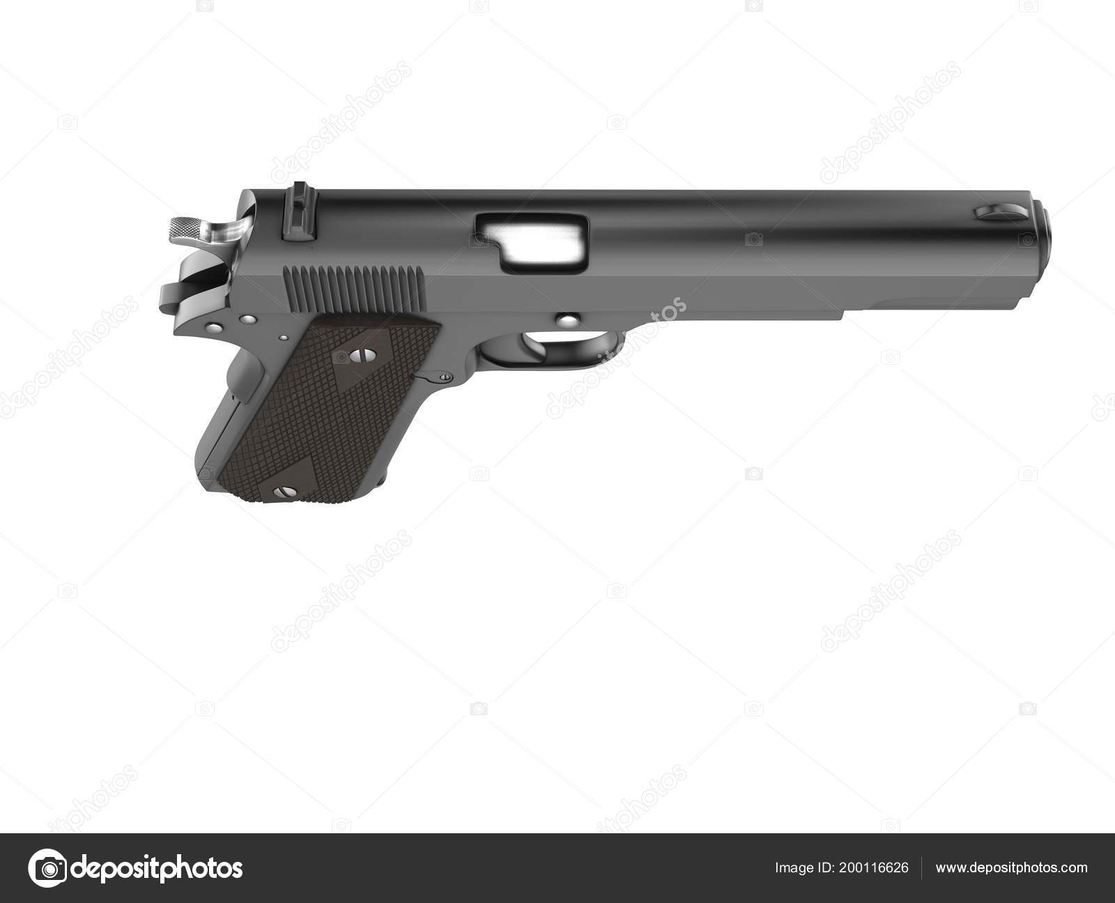 Vintage Semi Automatic Pistol Top View — Stock Photo © Trimitrius ...