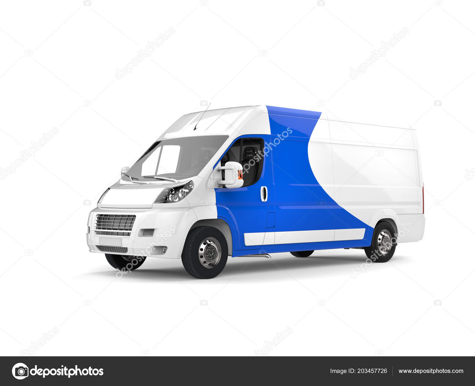 Big White Delivery Van Blue Details Stock Photo by ©Trimitrius 203457726