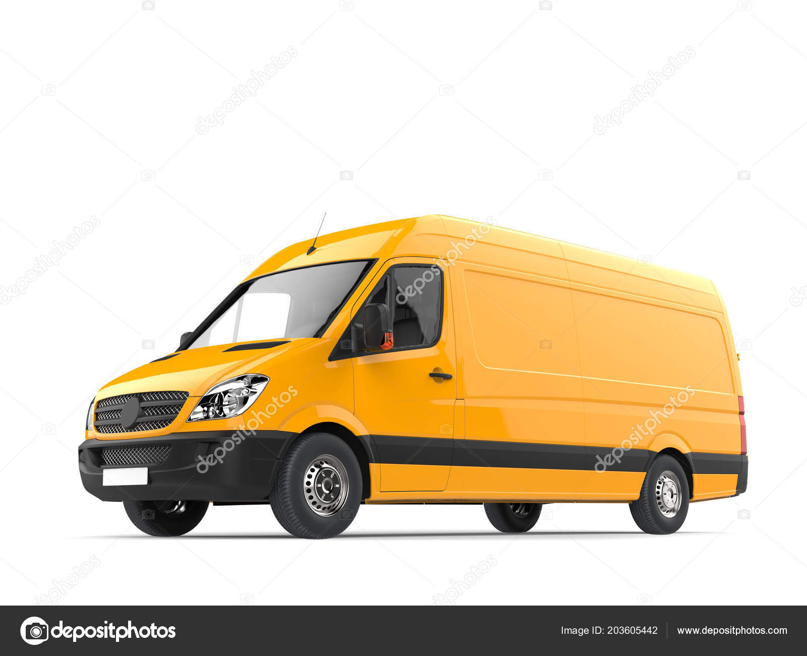 Modern Yellow Delivery Van Stock Photo by ©Trimitrius 203605442