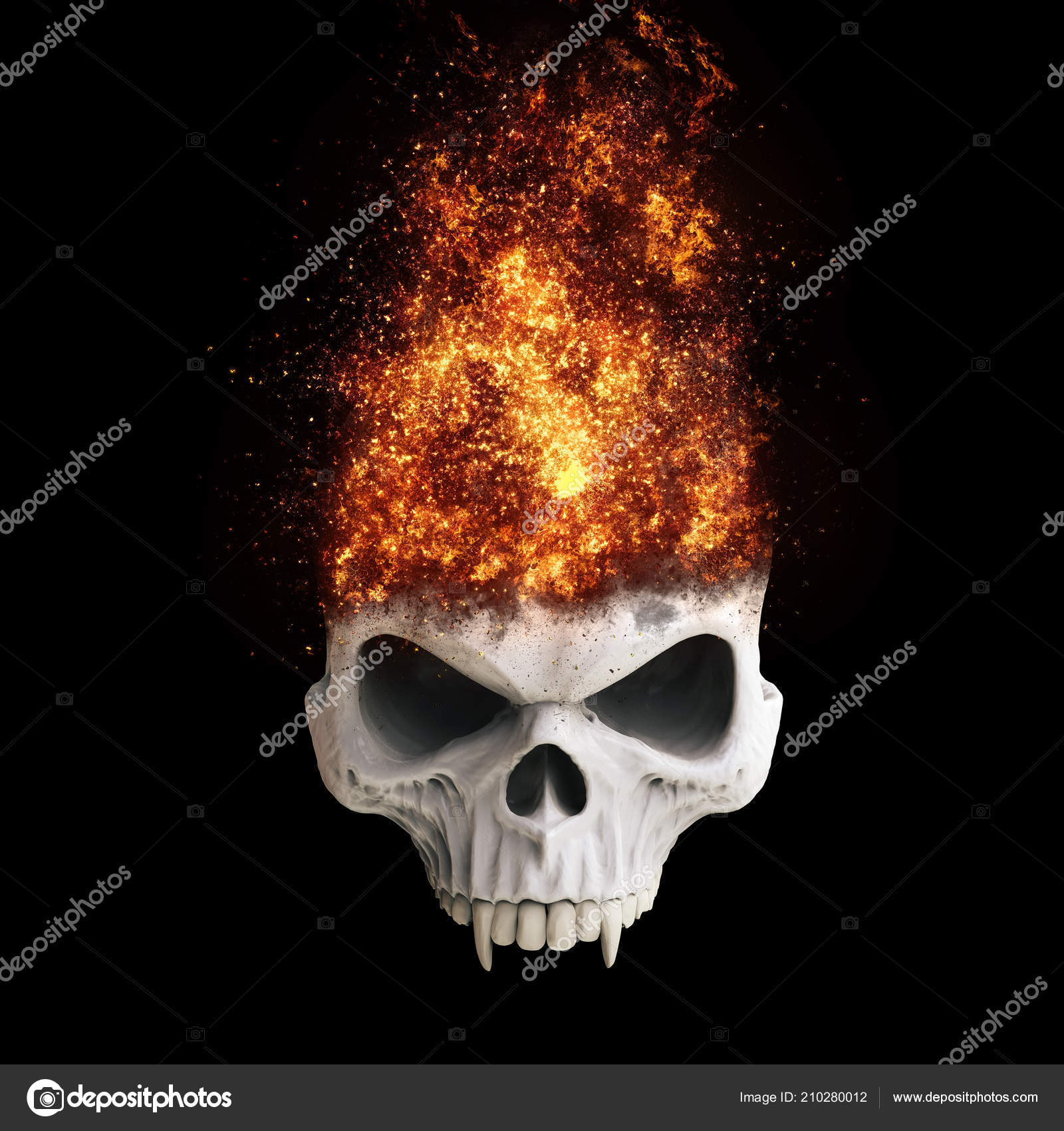 Evil Vampire Skull Fire Stock Photo by ©Trimitrius 210280012