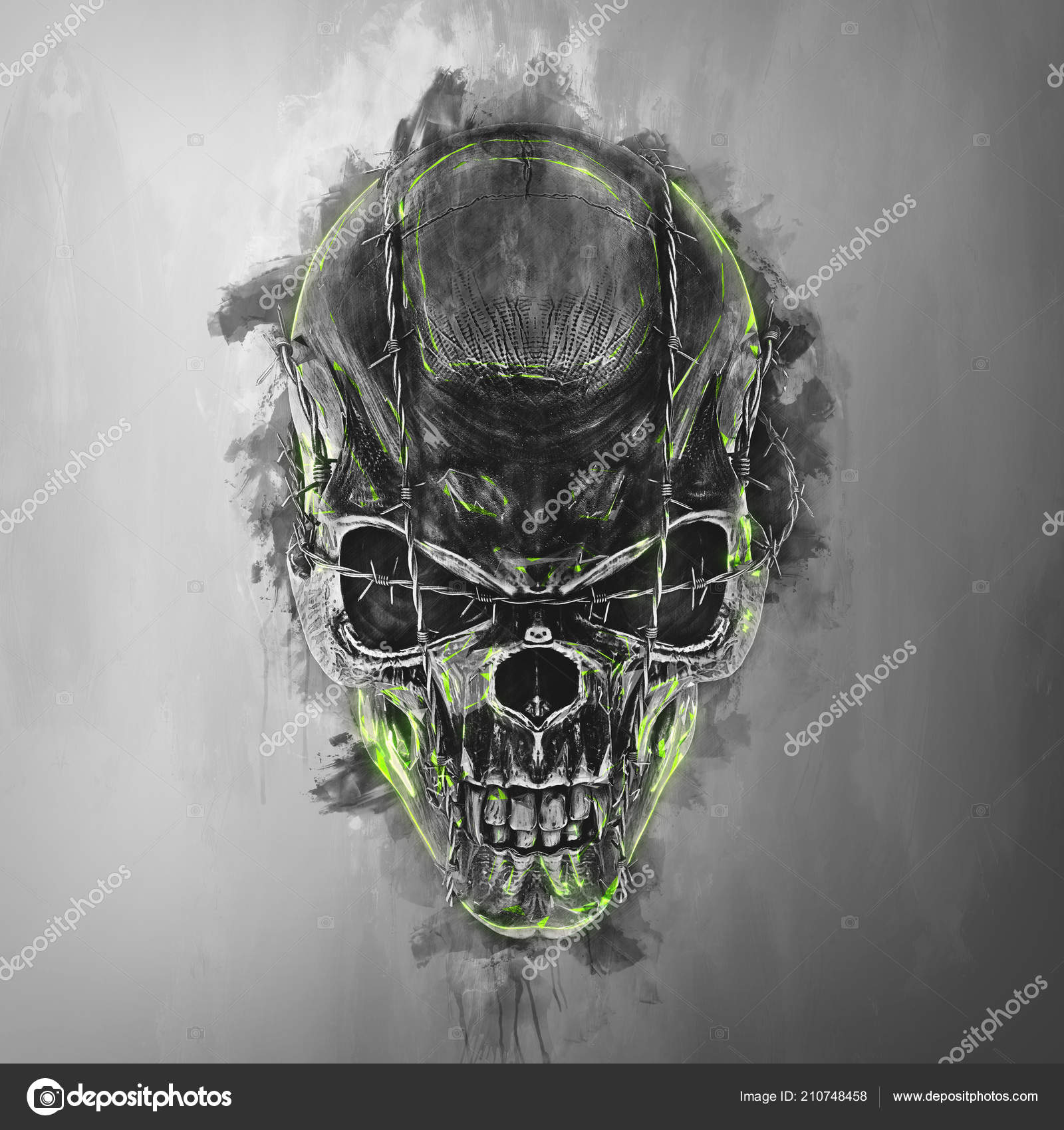 Evil Demon Skull Drawings