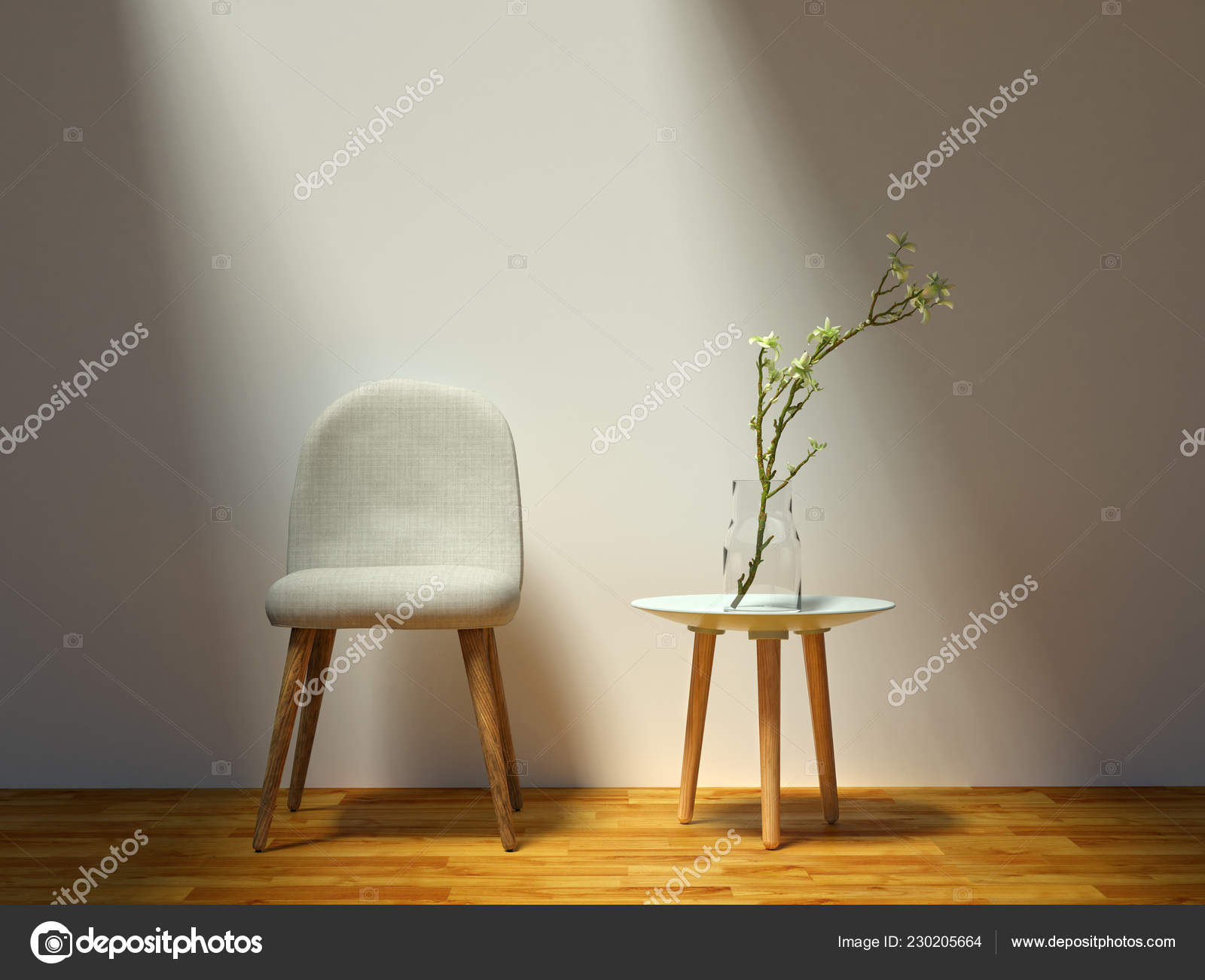 Soft Wooden Chair Table Its Side Living Room — Stock Photo © Trimitrius ...