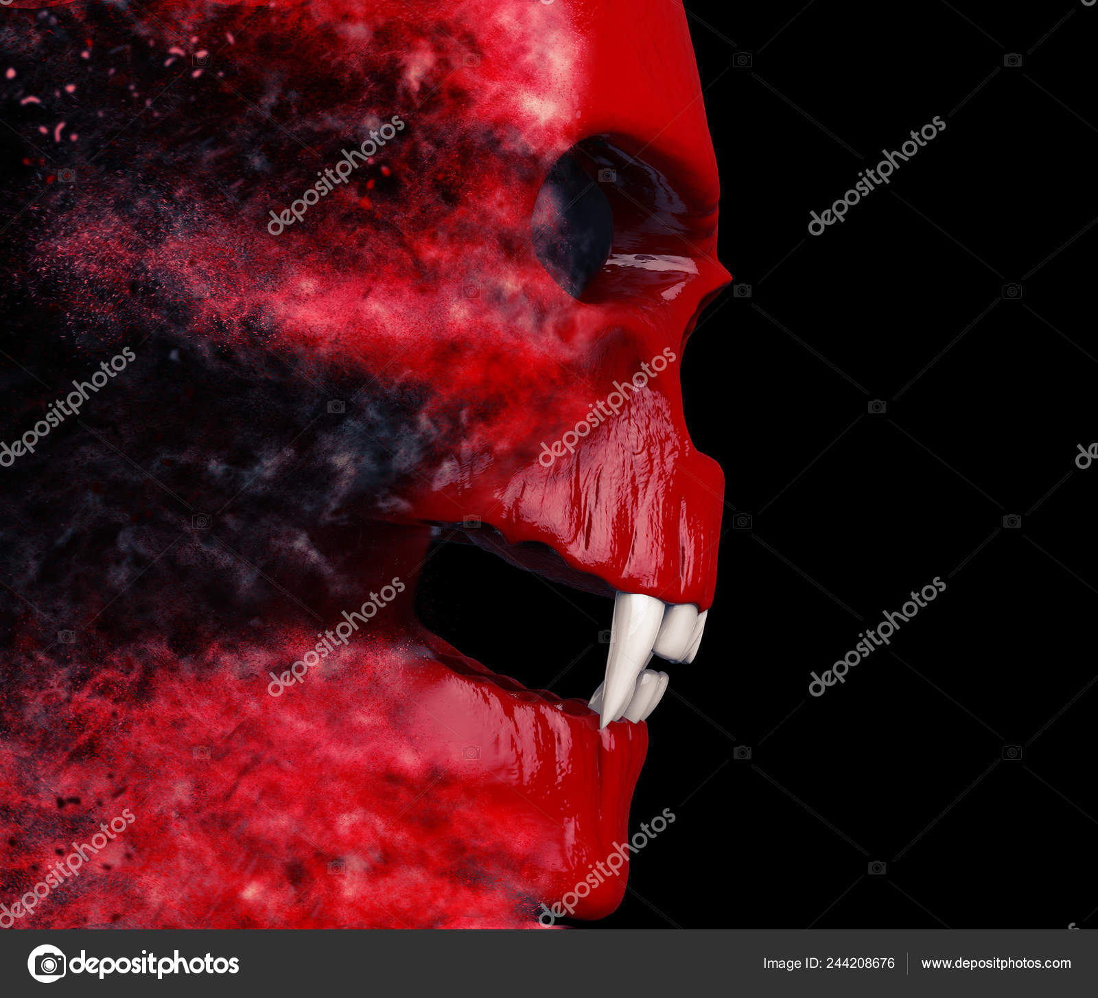 Red Vampire Skull Particle Effect Illustration ⬇ Stock Photo, Image by ...