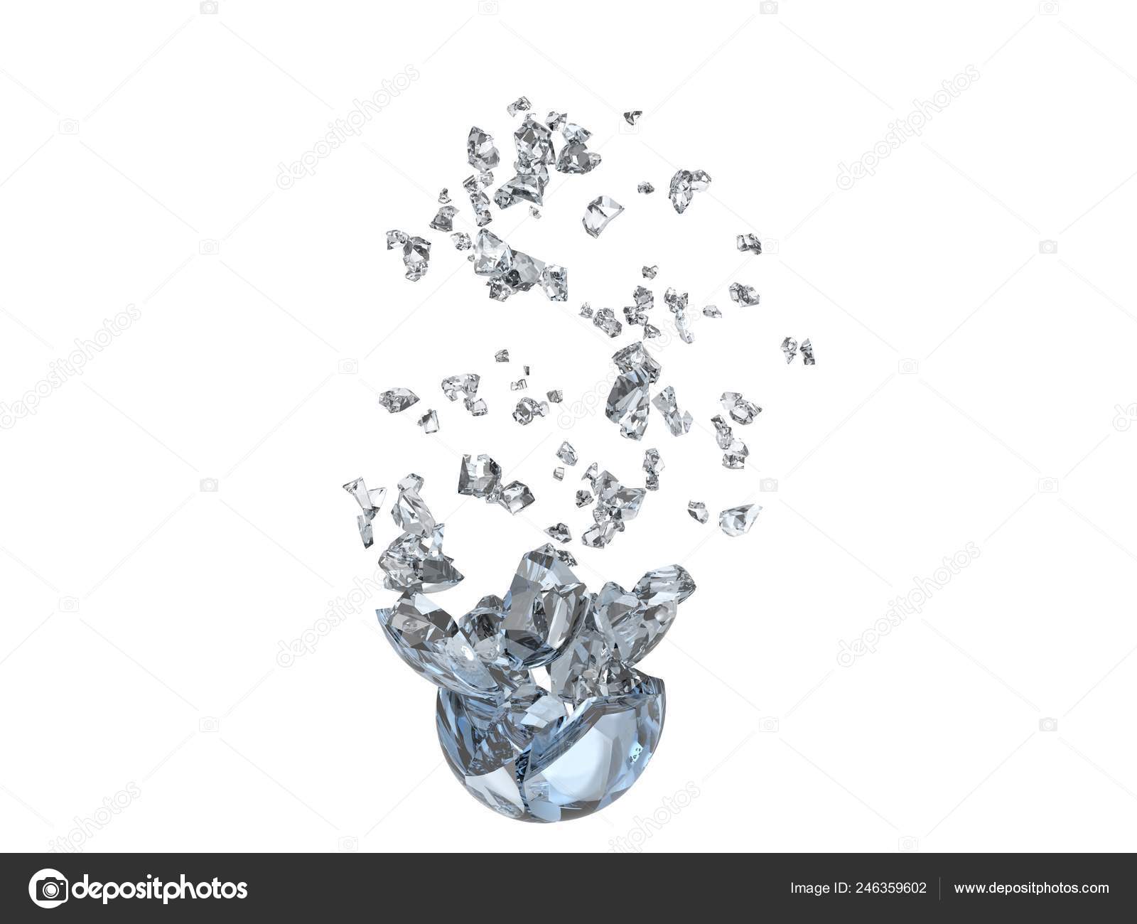 Broken Heavy Glass Ball Pieces Flying Air Stock Photo by ©Trimitrius ...