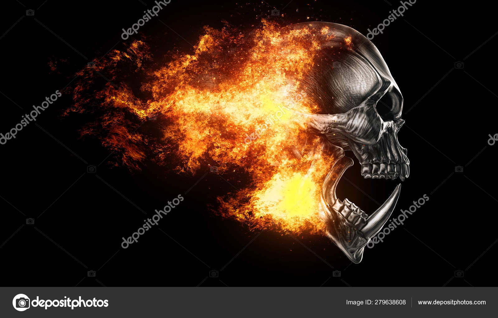 Demons Face Side View