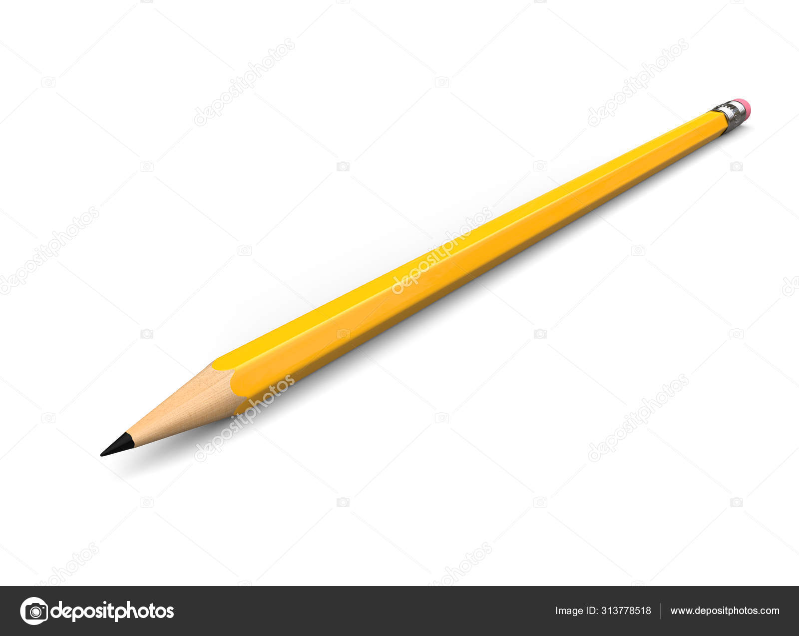 Normal Yellow Graphite Pencil Eraser — Stock Photo © Trimitrius #313778518