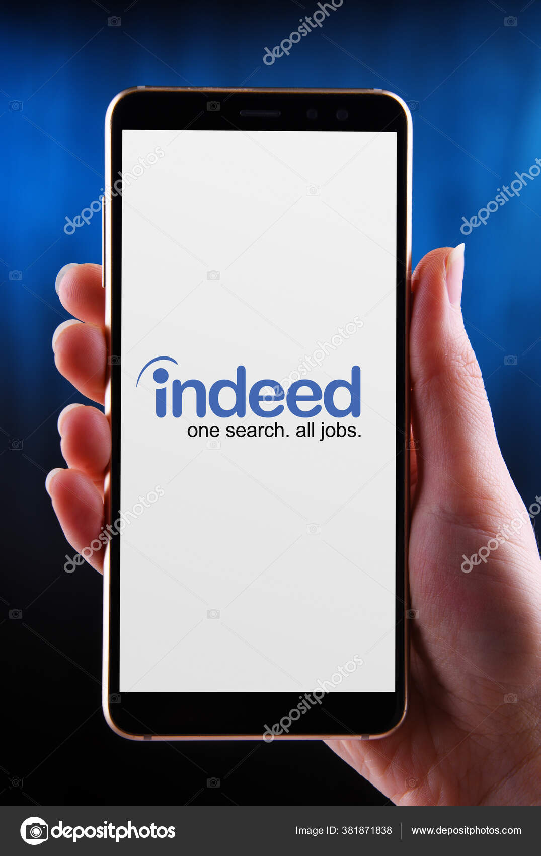 Poznan Pol May 2020 Hands Holding Smartphone Displaying Logo Indeed ...