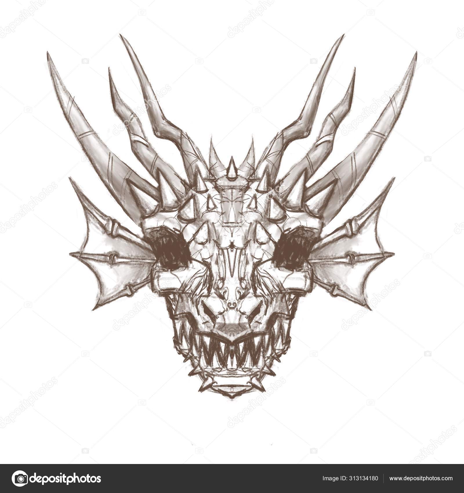 Dragon Skull Front View