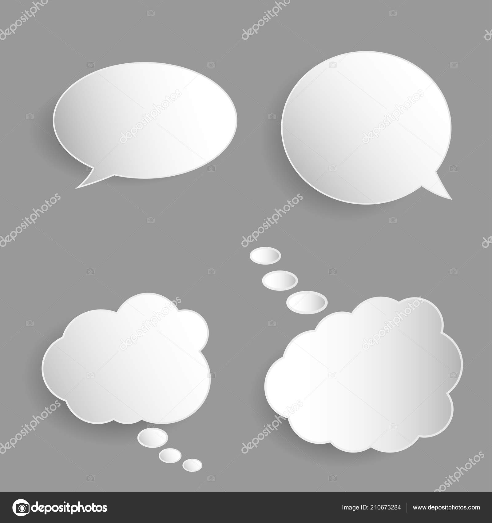 Vector Set Stickers Speech Bubbles Blank Empty Speech Bubbles Stock ...