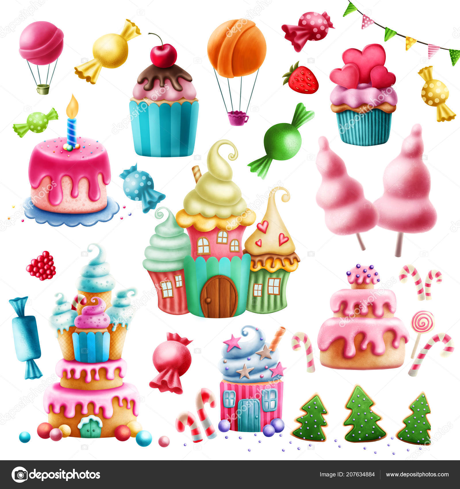 Digital Illustration Various Sweets Clip Art Stock Photo by ©Elena ...