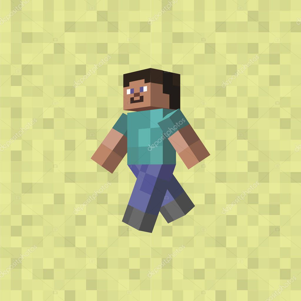 Minecraft Steve chikibamboni 8-bit Pixel Elementos de diseño del juego ...