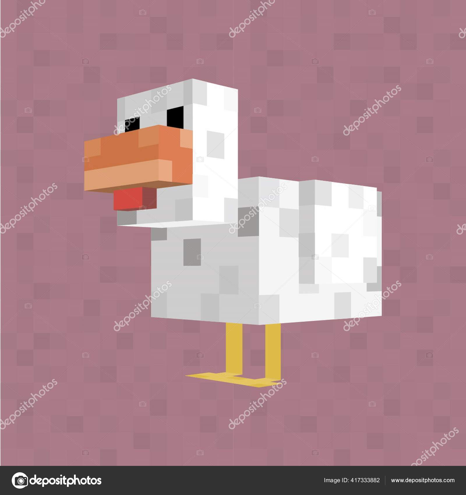 Fondo De Pantalla De Minecraft De Pollo Ilustración De Vector De