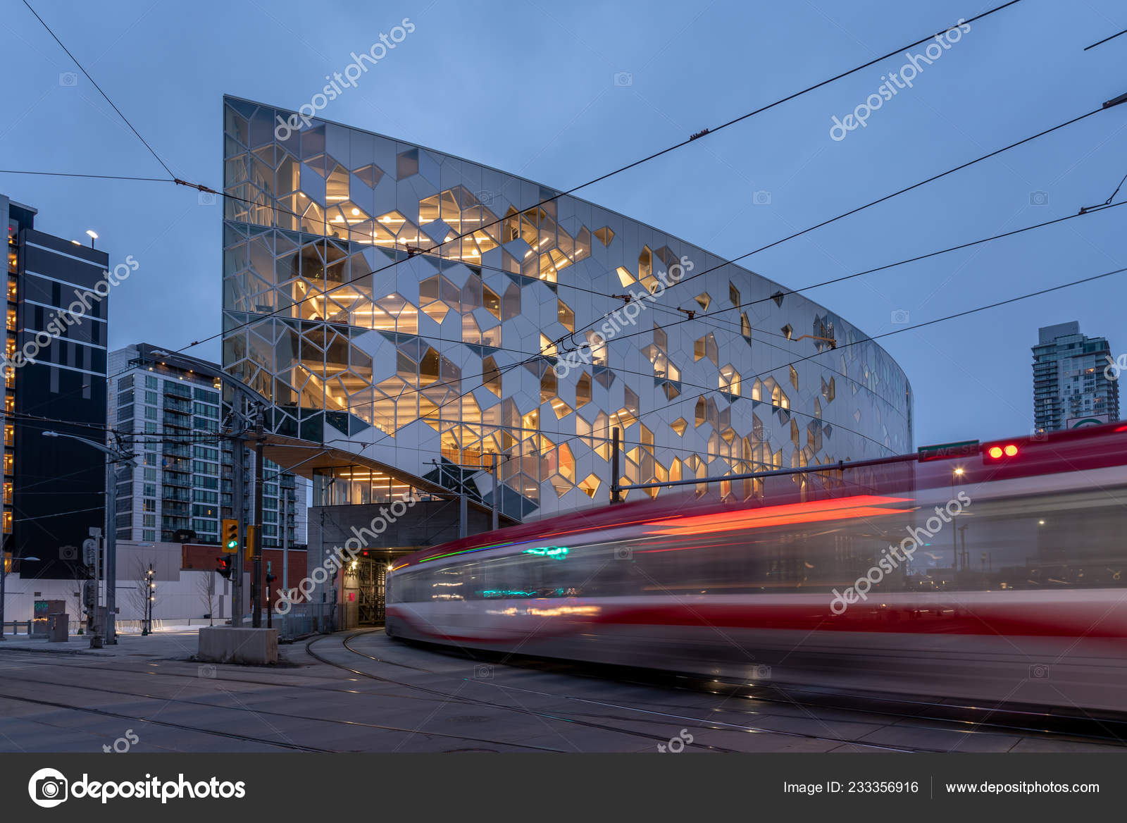 Calgary Alberta Calgary Transit Lrt Train Using Tunnel New Calgary ...